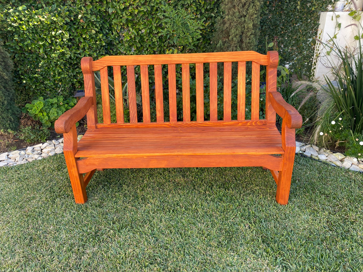 Classic Redwood Garden Bench - Best Redwood - Patio Benches
