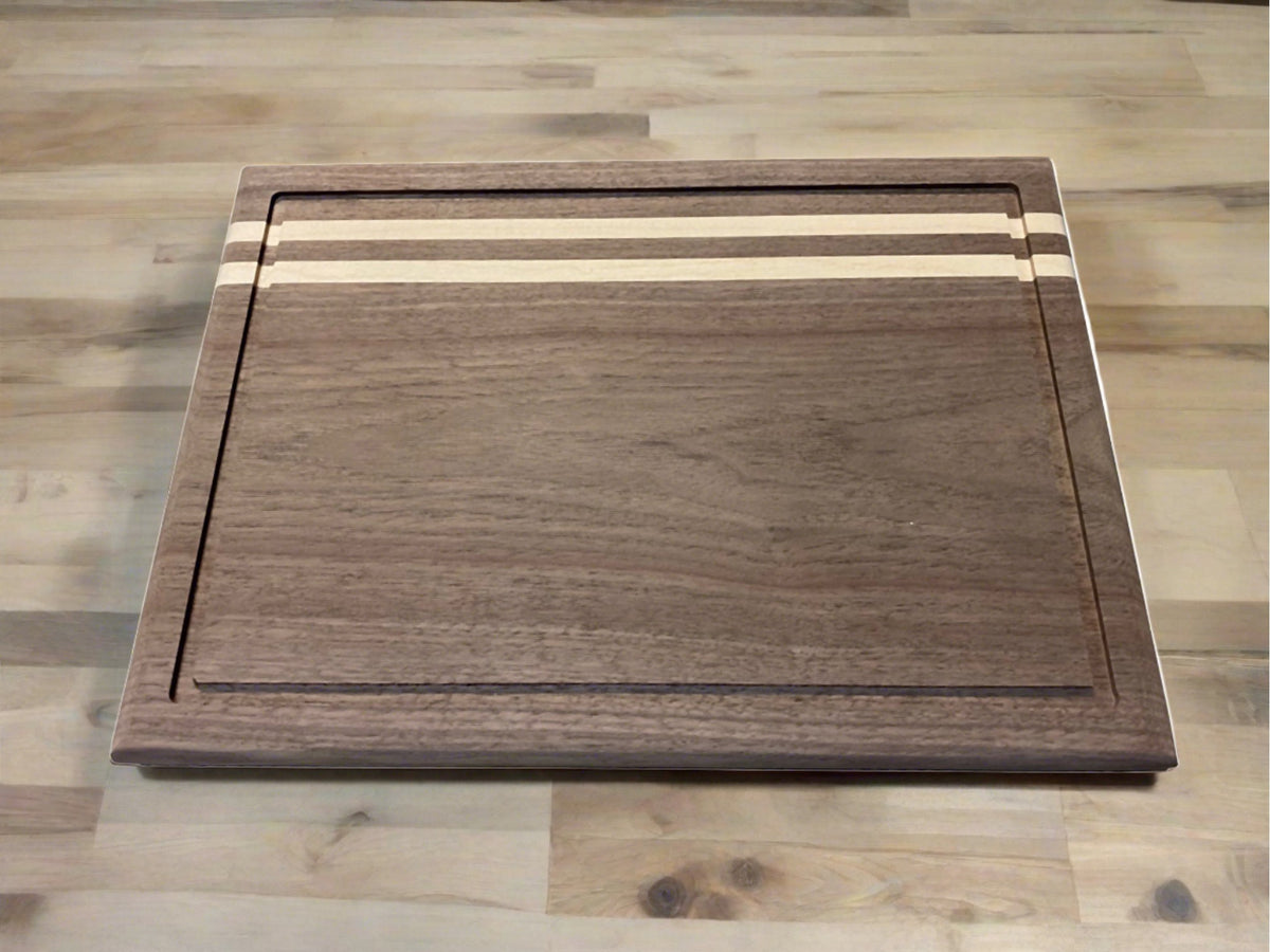 Modern Walnut Mixed with 2 strips of Maple Side grain Cutting Board ...