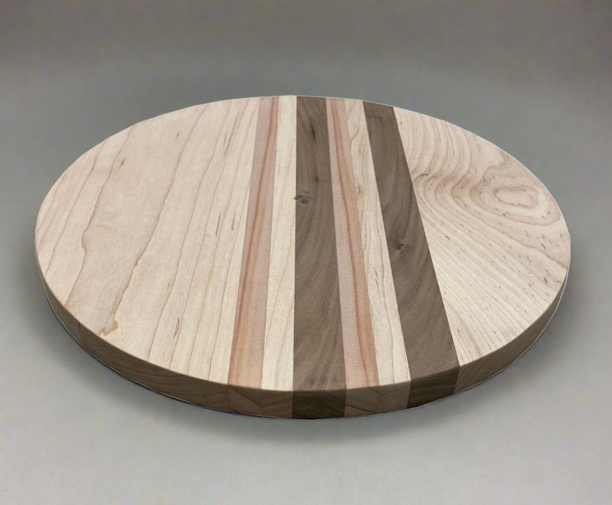 Round Maple Mixed with Walnut Side grain Cutting Board – Best Redwood